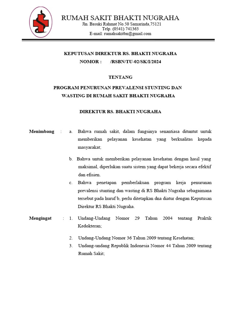 PROGRAM KERJA TIM STUNTING | PDF