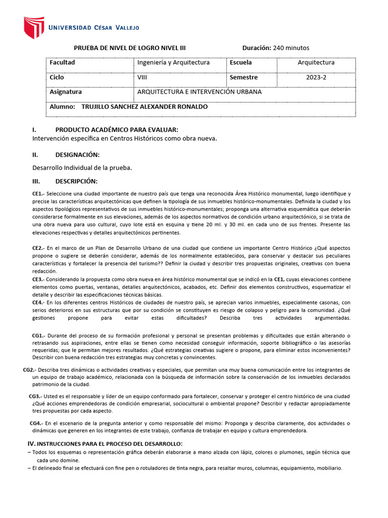 PRUEBA DE NIVEL DE LOGRO Nivel 3 VIII CICLO 2023 2 Plan D ALEXANDER | PDF | Evaluación