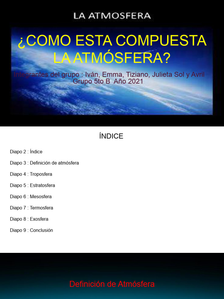 La Atmosfera | PDF | Atmósfera | Tierra