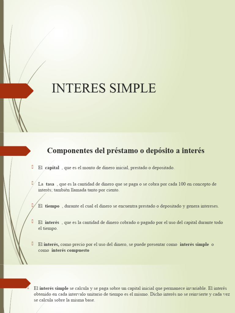 Guía Completa sobre Interés Simple y Compuesto | PDF | Interés ...