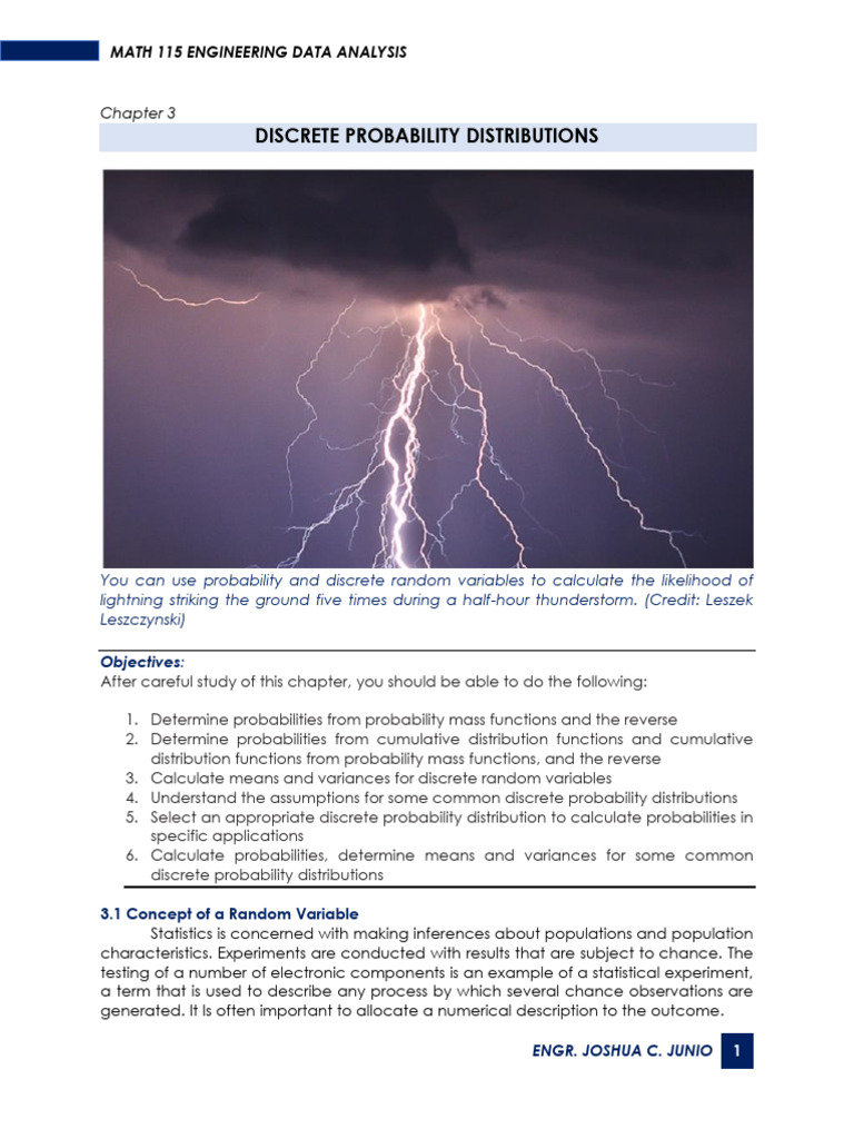 Module 3 - DISCRETE PROBABILITY DISTRIBUTIONS | PDF | Probability ...