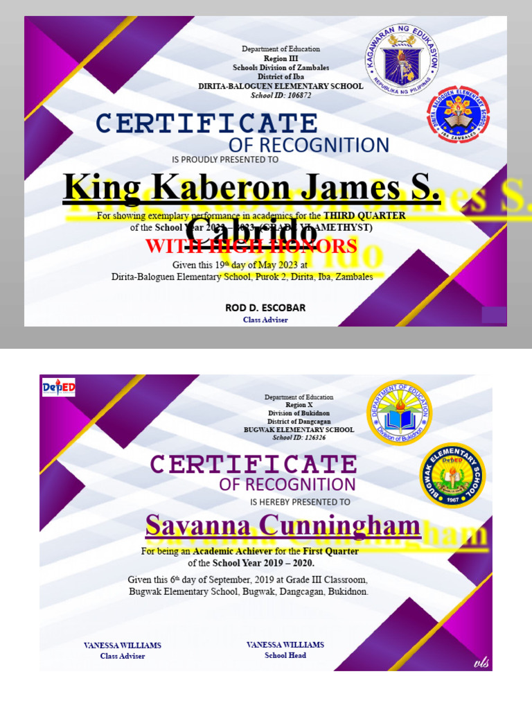 Academic Achievement Certificates 2023 | PDF