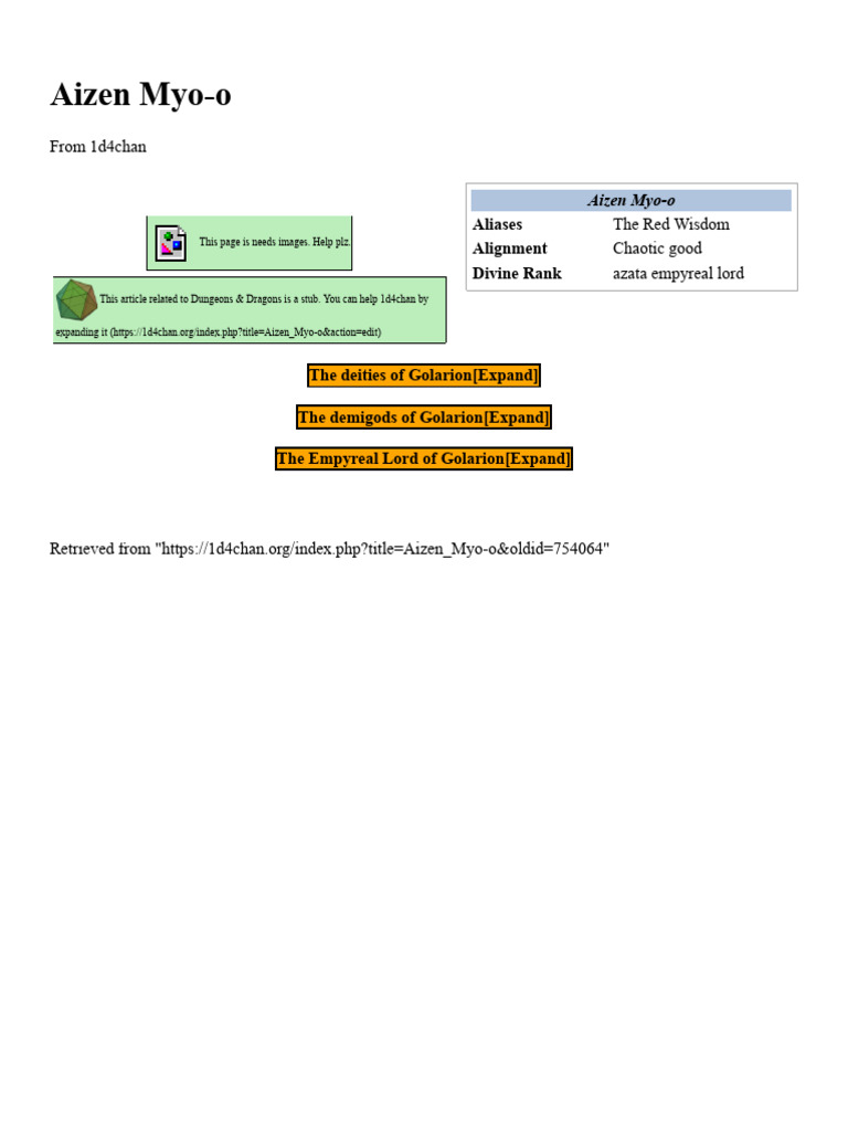 Aizen Myo-O - 1d4chan | PDF