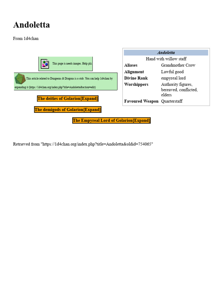Andoletta: Empyreal Lord Overview | PDF
