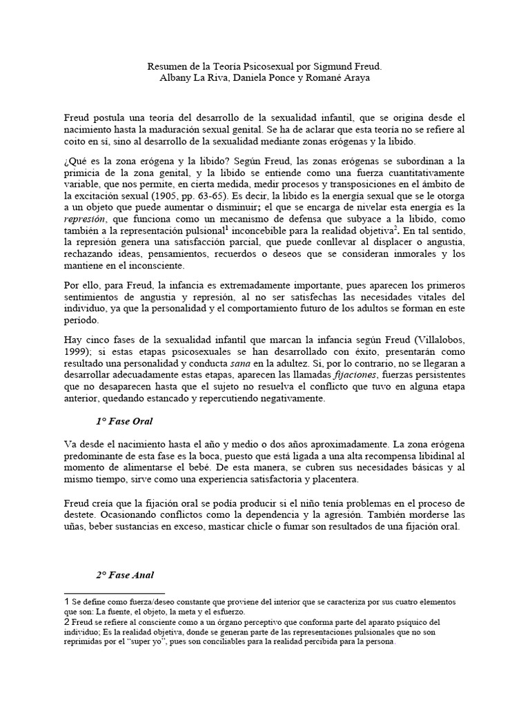 Freud - Ideas Básicas de Las Etapas Psicosexuales Infantiles | PDF ...
