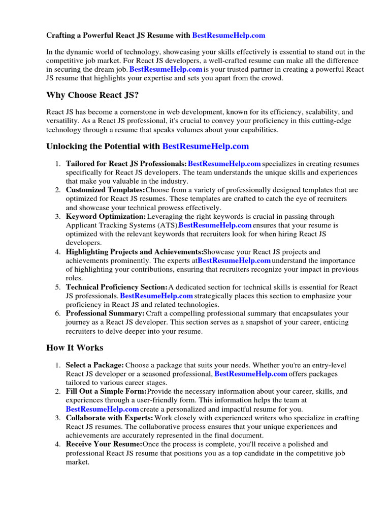 React Js Resume Pdf Java Script Angular Js