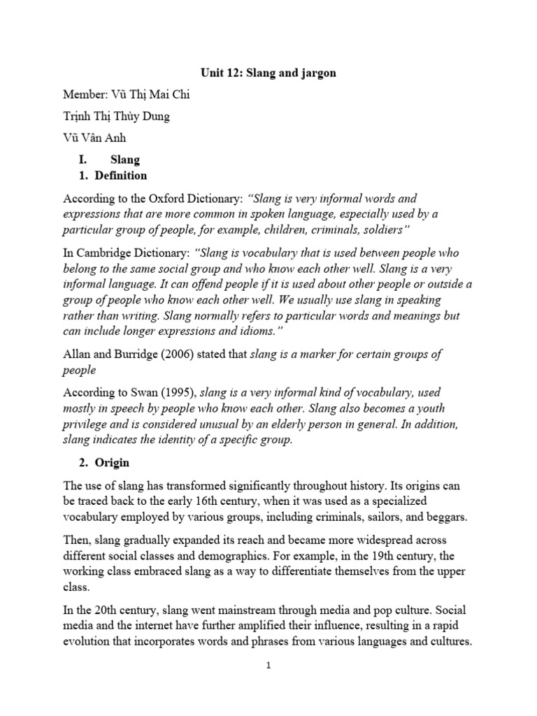 Understanding Slang and Jargon | PDF | Slang | Jargon