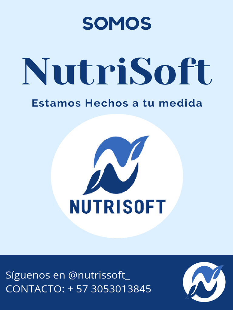 Nutrisoft folleto | PDF | Nutrición | Dieta y nutrición
