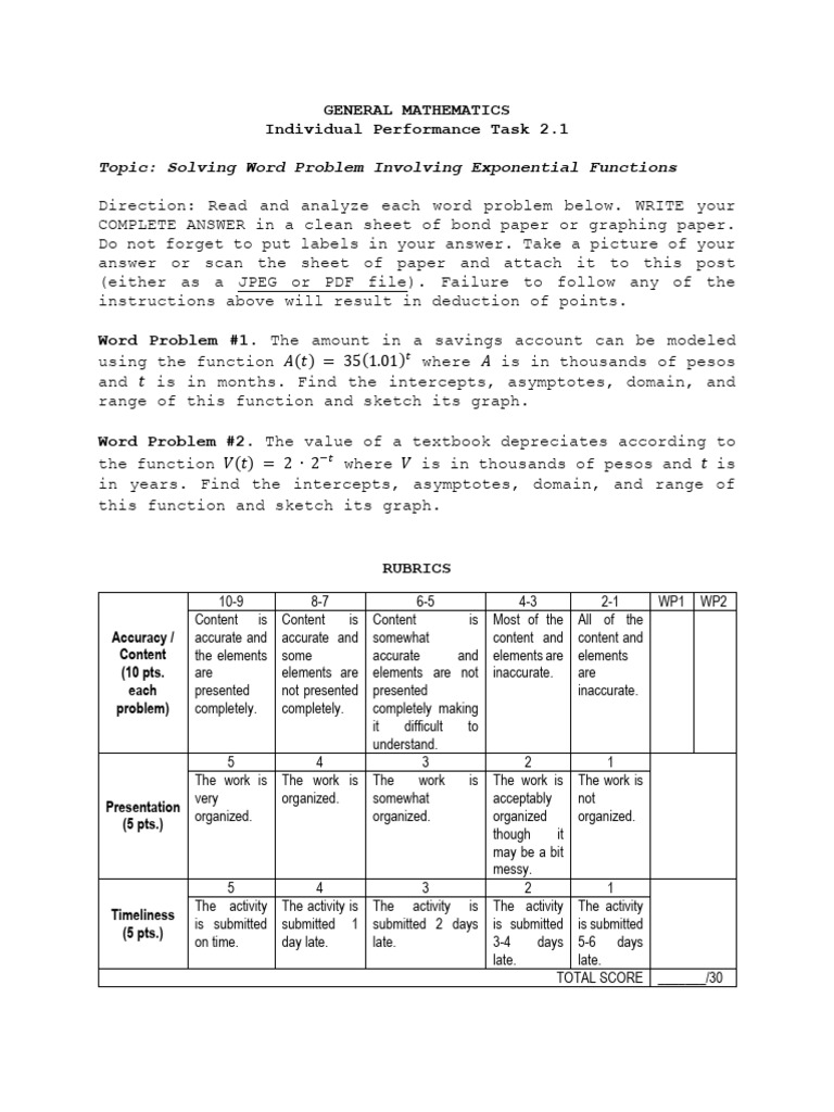 IPT 2.1 (ExpFunc) | PDF | Function (Mathematics) | Mathematical Analysis