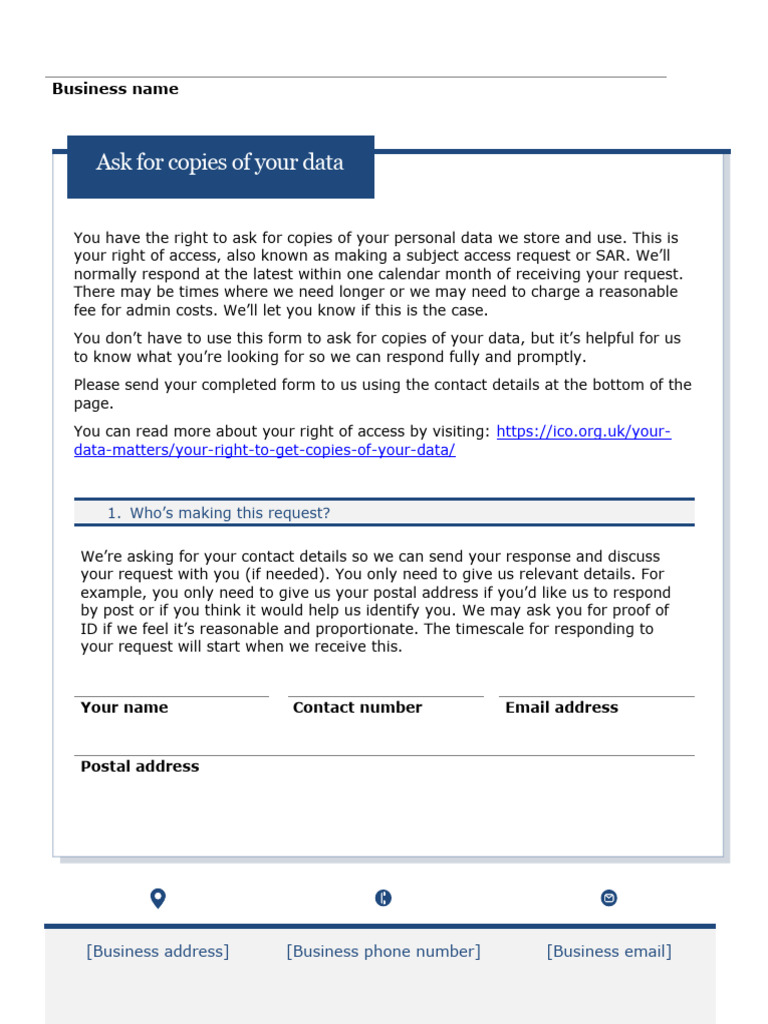 Template Ask For Copies of Your Data | PDF | Internet Privacy | Computing
