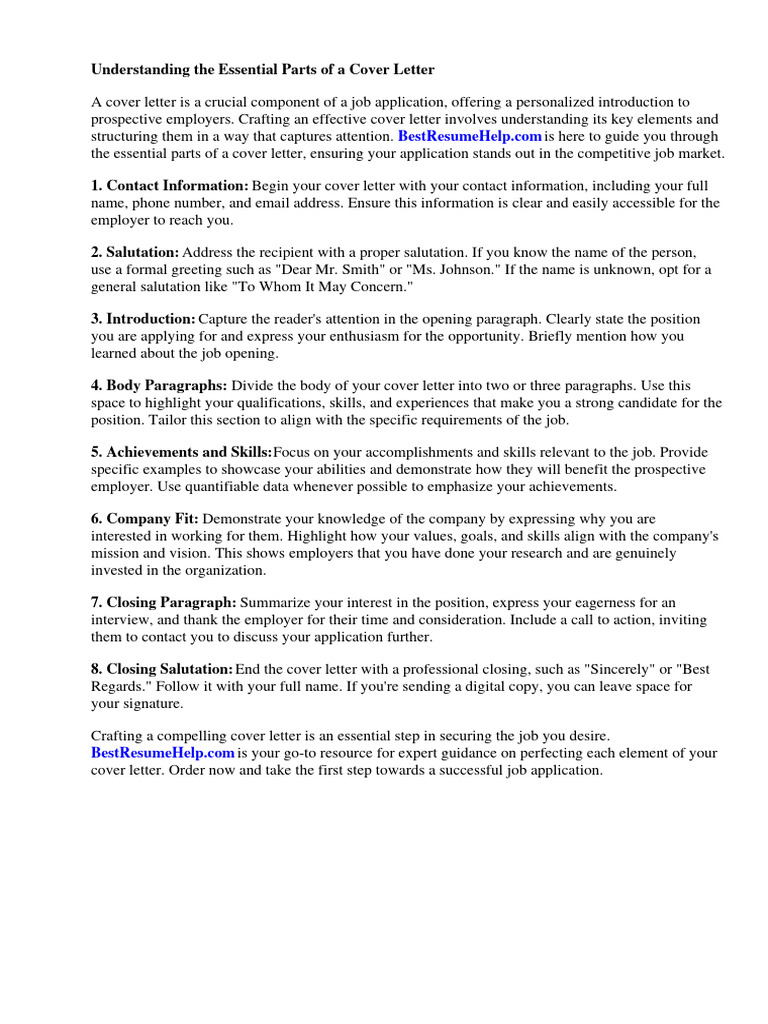 Parts of A Cover Letter | PDF | Résumé | Http Cookie