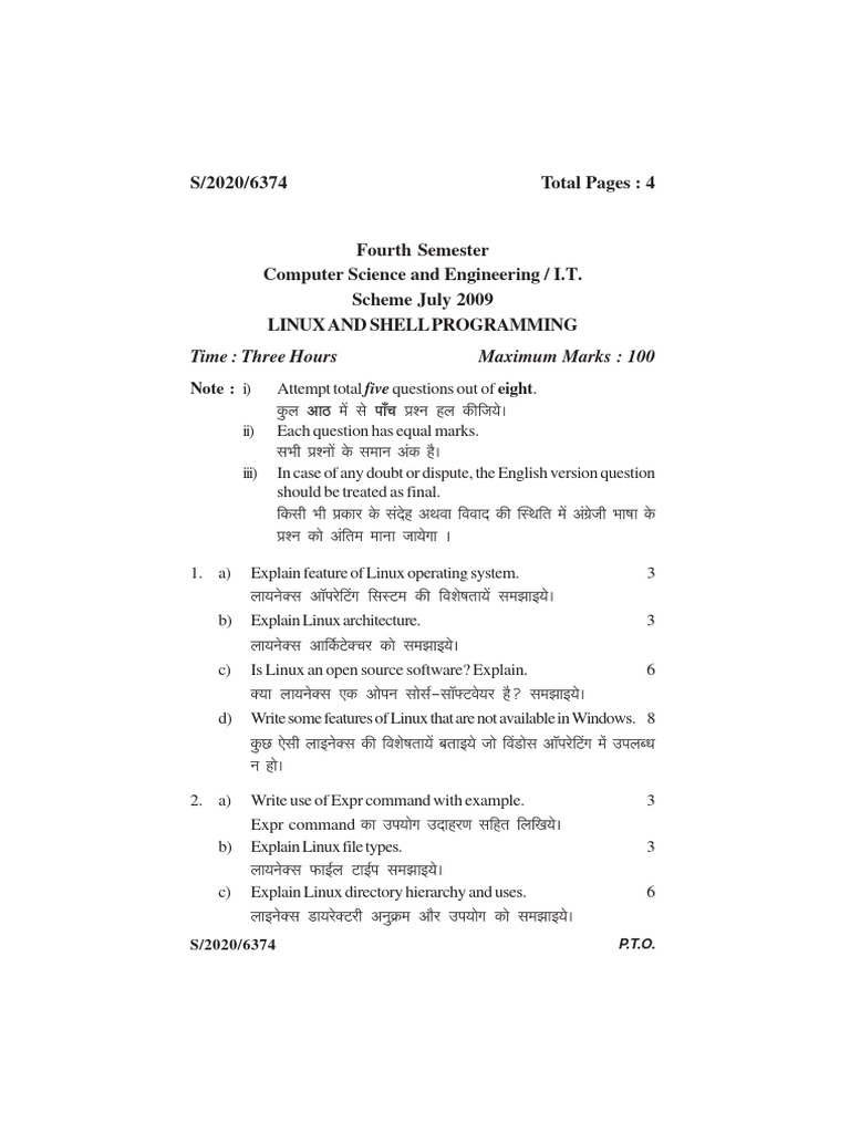 6374 Linux and Shell Programming 6374 S 2020 | PDF | Unix | Computing 6374 Linux and Shell Programming 6374 S 2020 | PDF | Unix | Computing