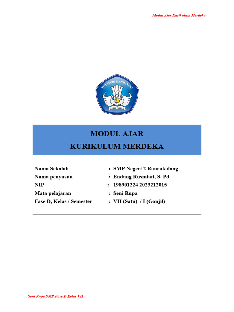 Modul Ajar Unit 1 Kls 7B | PDF | Seni