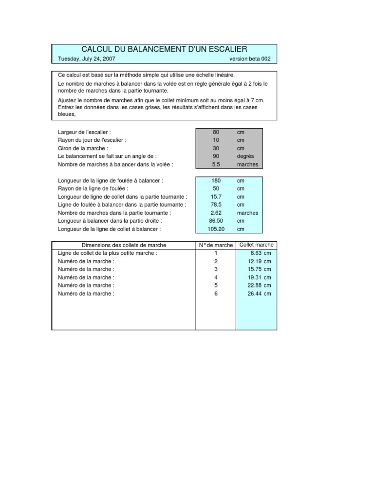 Calcul du Balancement d'un Escalier | PDF | Méthodes et références ...