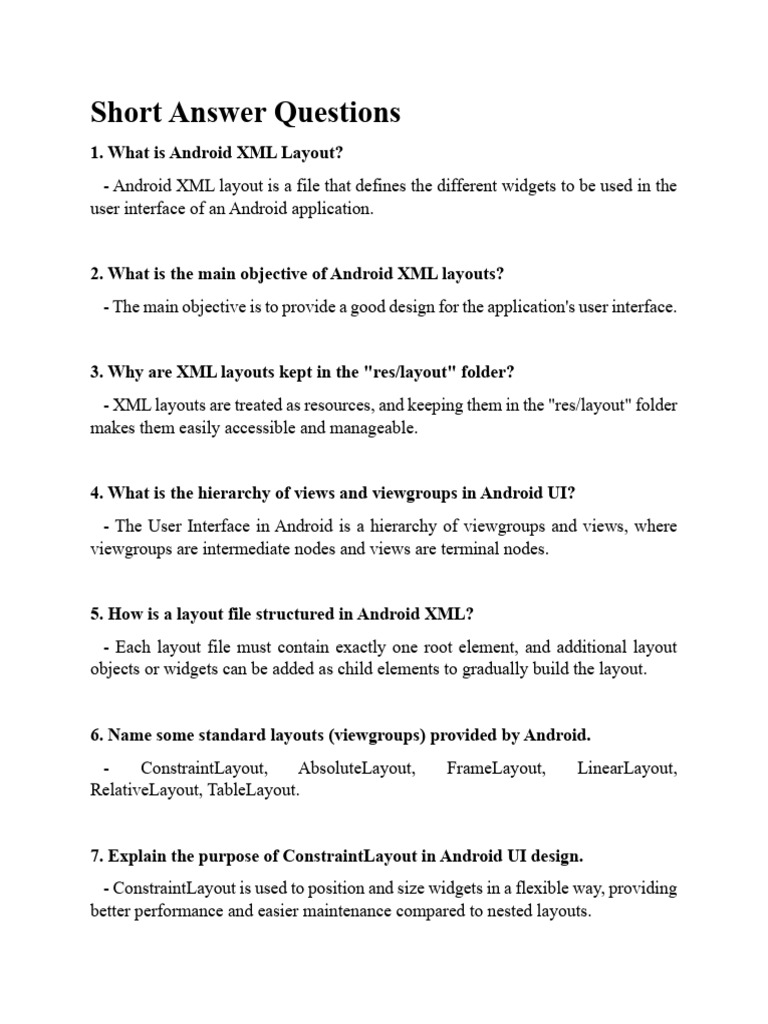 Android XML Layouts - A Study of Viewgroups and Views For UI Design in ...