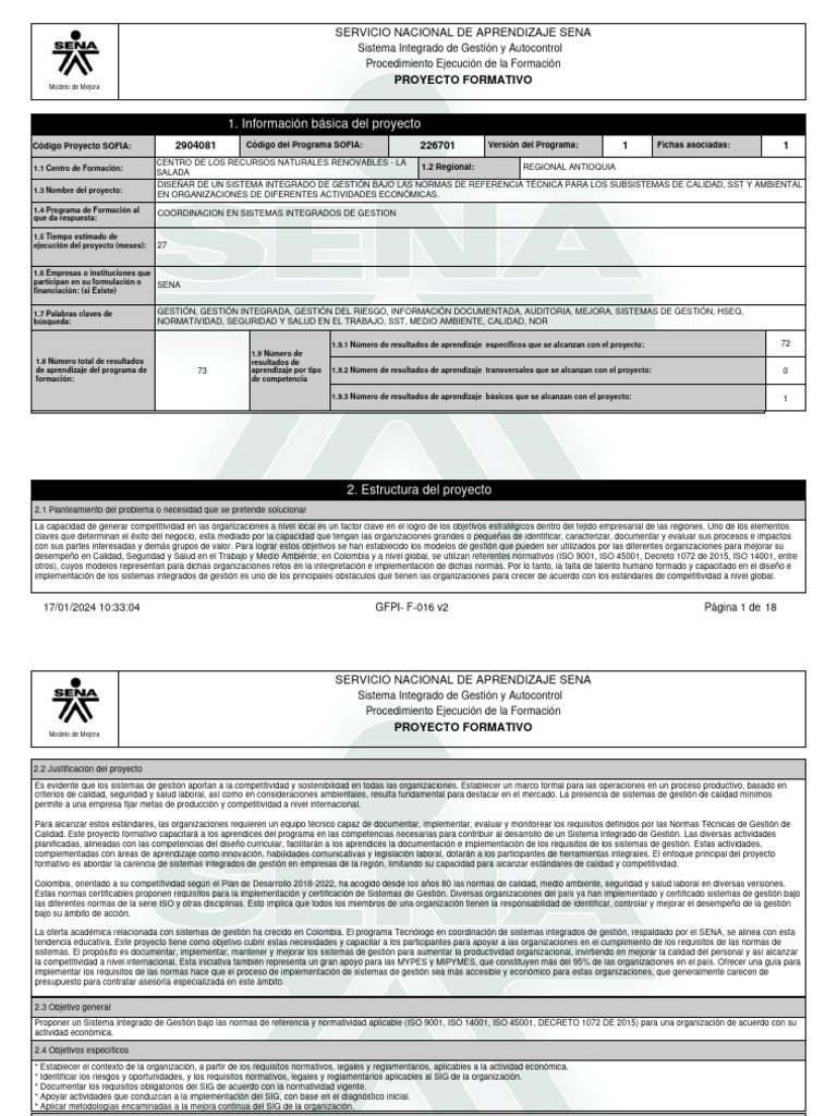 Reporte Proyecto Formativo - 2904081 - Diseñar de Un Sistema Integrad ...