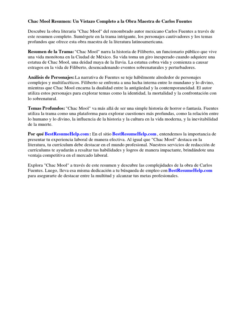 Chac Mool Resumen | PDF