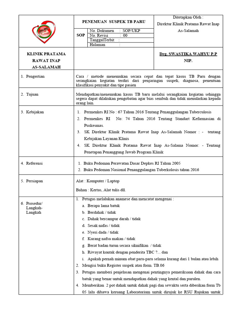 Sop 1 Penemuan Suspek TB Paru | PDF