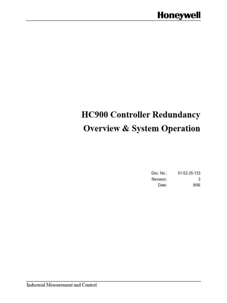HC900 Controller Redundant Overview | PDF | Computer Network | Network Switch