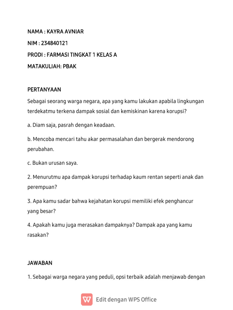 Kayra Avniar - Tugas - PBAK | PDF