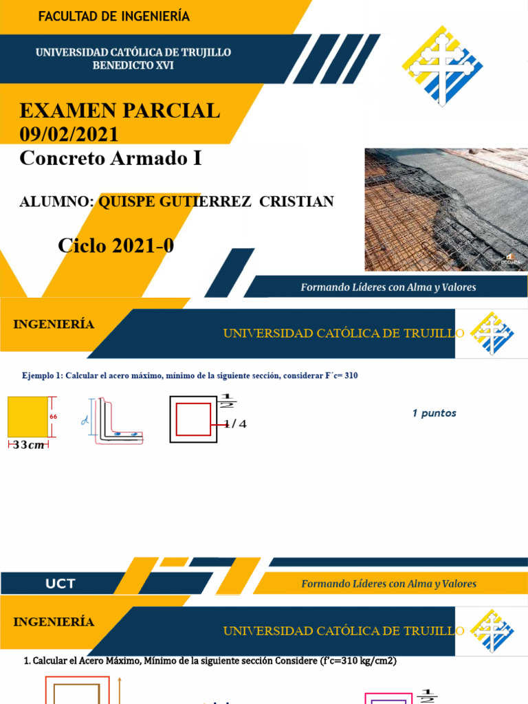 Examen Parcial de Concreto Armado I | Descargar gratis PDF | Elementos arquitectónicos ...