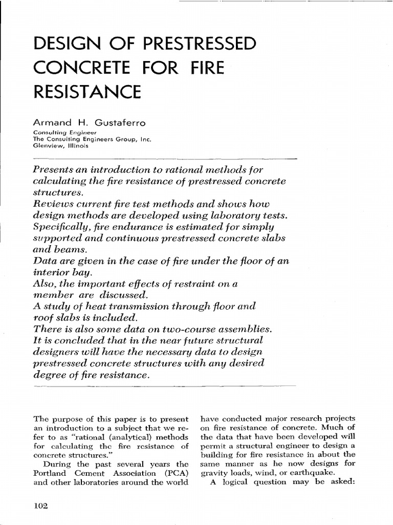 Design of Prestressed Concrete For Fire Resistance | PDF | Concrete ...