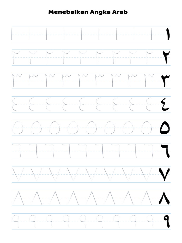 Menebalkan Angka Arab | PDF