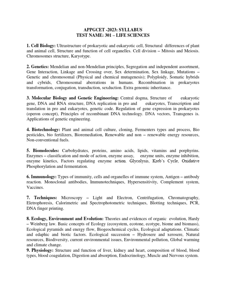 301-Life Sciences | PDF | Biology | Genetics