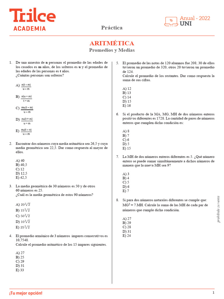 Aritmetica Practica5 | PDF | Aritmética | Matemáticas