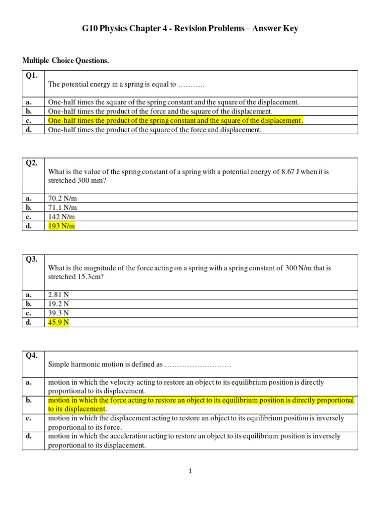 G10 Physics Chapter 4 Answer Key | PDF | Waves | Wavelength