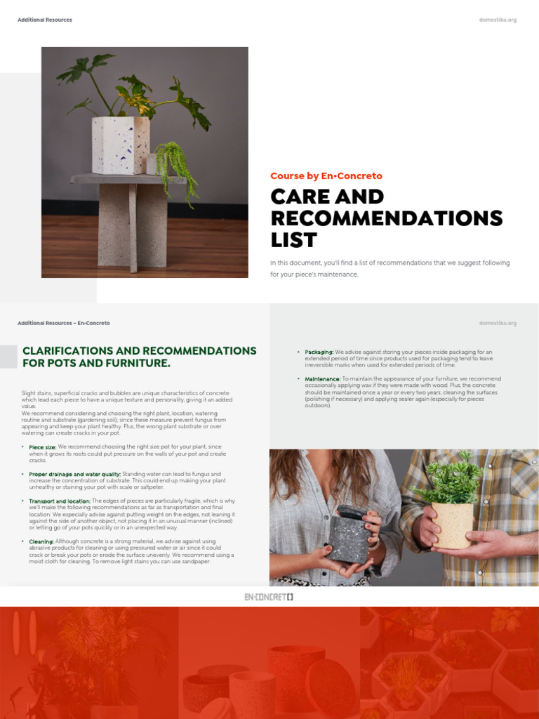 U4 - Care and Recommendations - EN | PDF | Concrete | Water