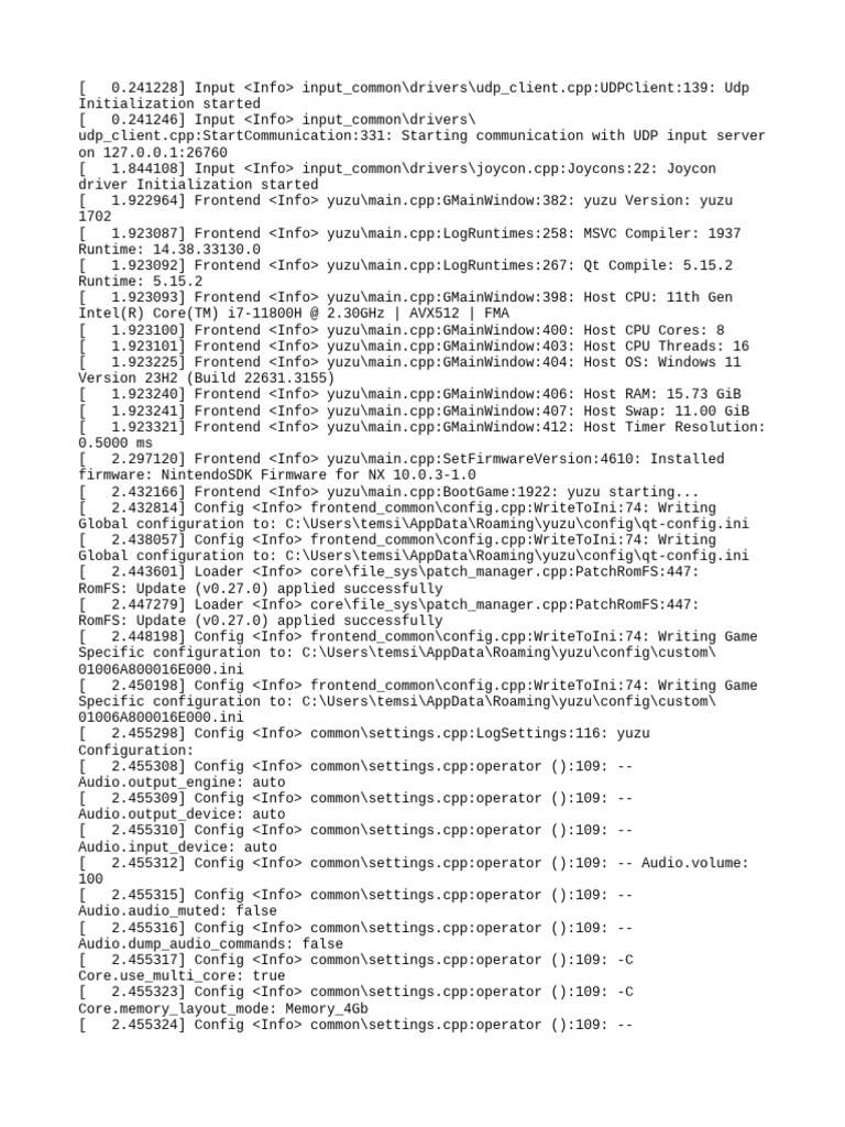 Yuzu Log | PDF | Computer Architecture | Ibm Pc Compatibles