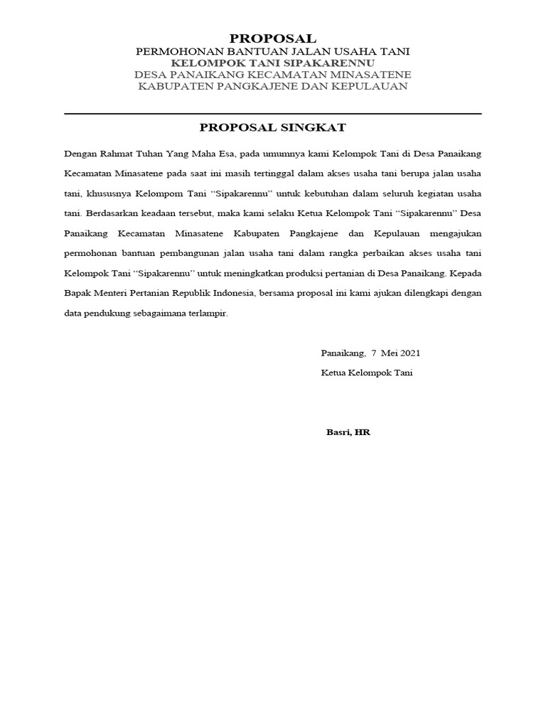 Proposal Jalan Tani | PDF