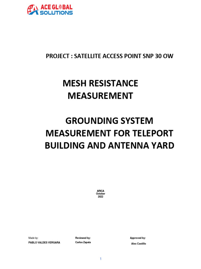 Grounding Mesh Memory and Results | PDF | Electrical Resistance And ...