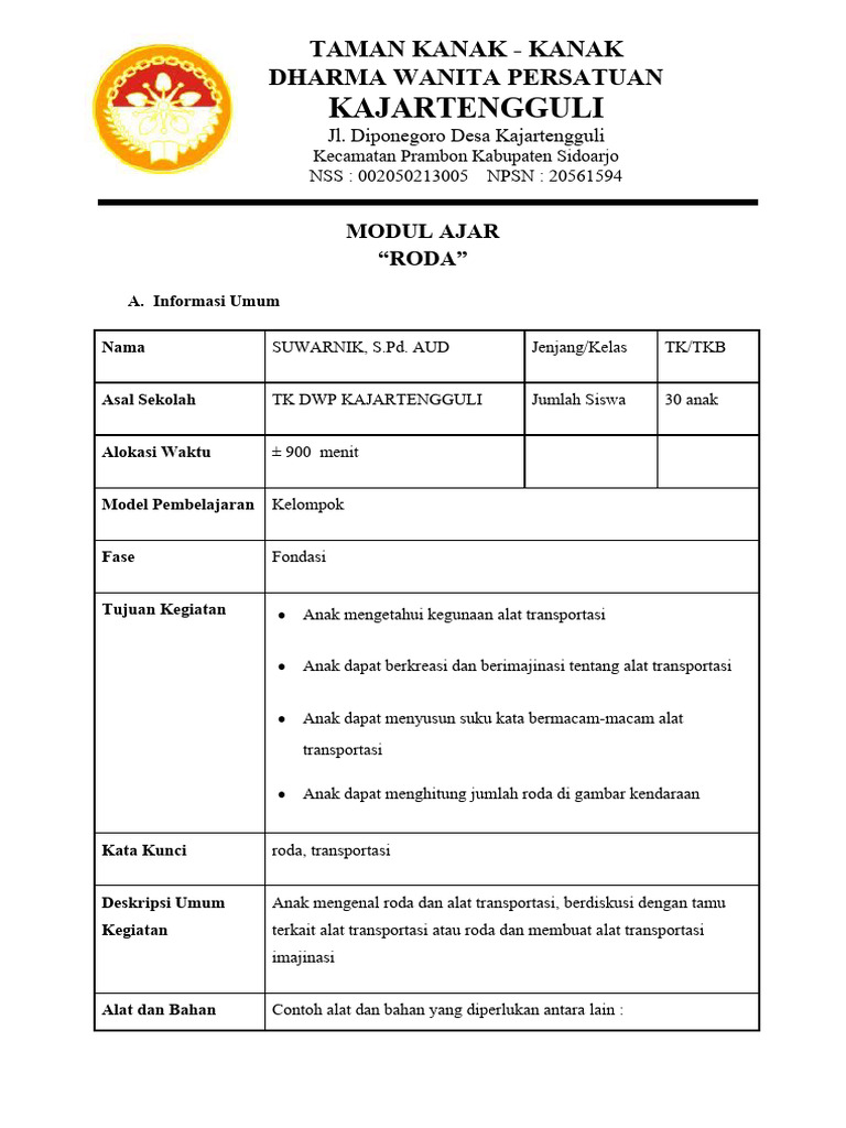Modul Ajar Roda | PDF
