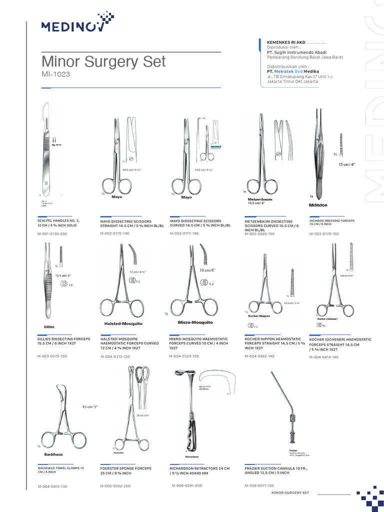 Minor Surgery Set: Metratek | PDF | Medical Equipment
