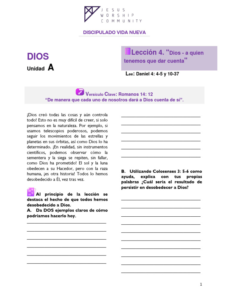 Dios - A - Lección 4 | PDF | Nabucodonosor Ii | Dios