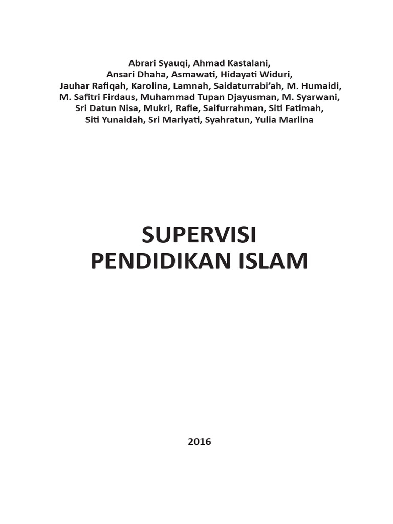 Supervisi Pendidikan Islam | PDF | Ilmu Sosial