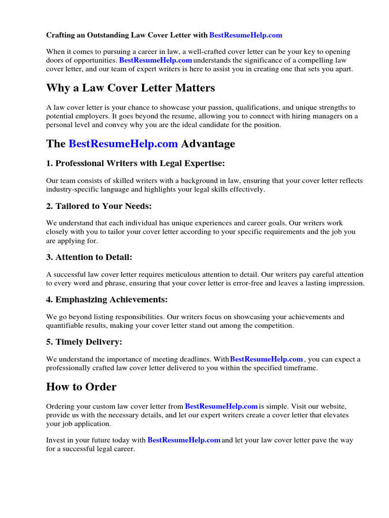 Law Cover Letter Example | PDF | Résumé
