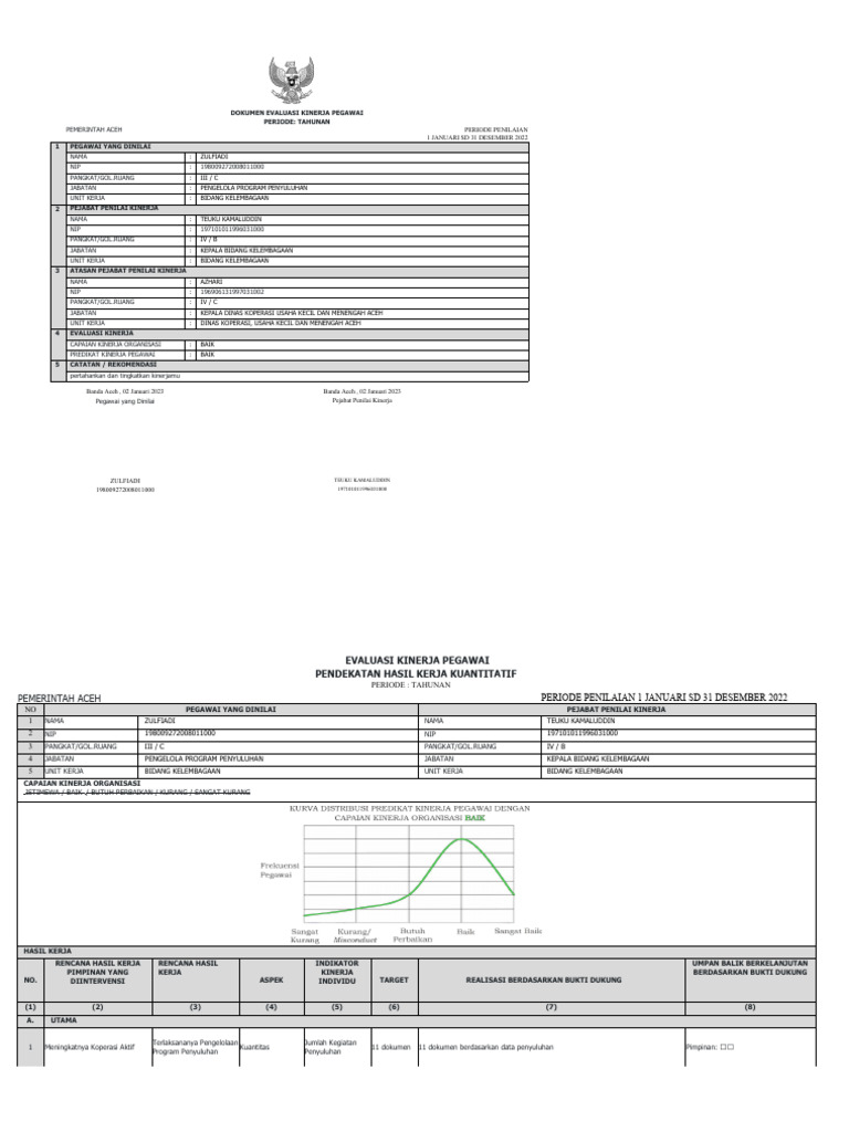 Template Dokumen Evaluasi Kinerja ASN | PDF