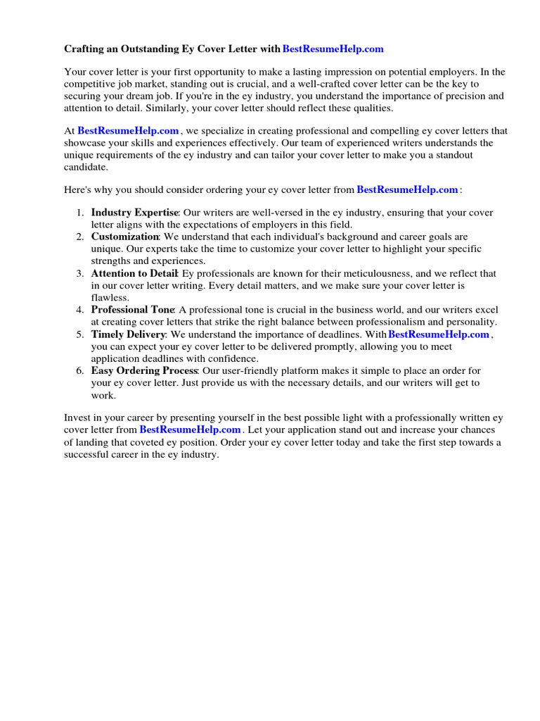 Ey Cover Letter | PDF | Résumé | Mc Kinsey & Company