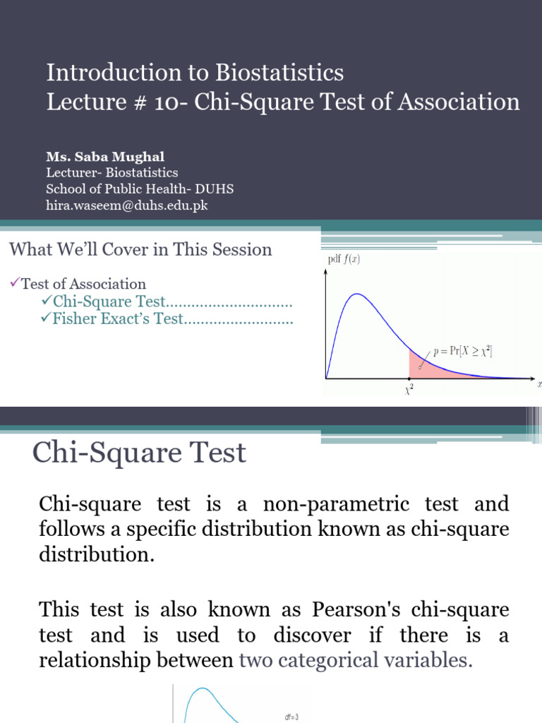 Lecture 10 Chi Square Test Pdf Statistical Hypothesis Testing Chi Squared Test