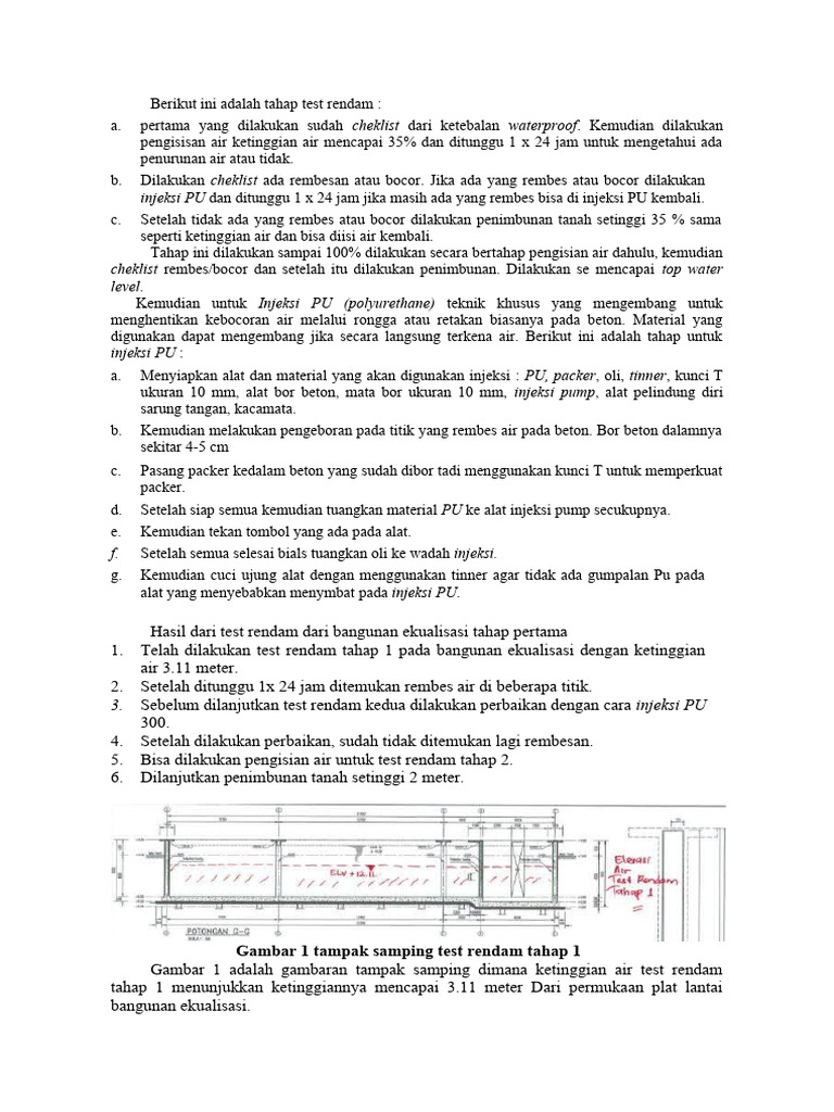 Berikut Ini Adalah Tahap Test Rendam | PDF | Teknologi & Rekayasa