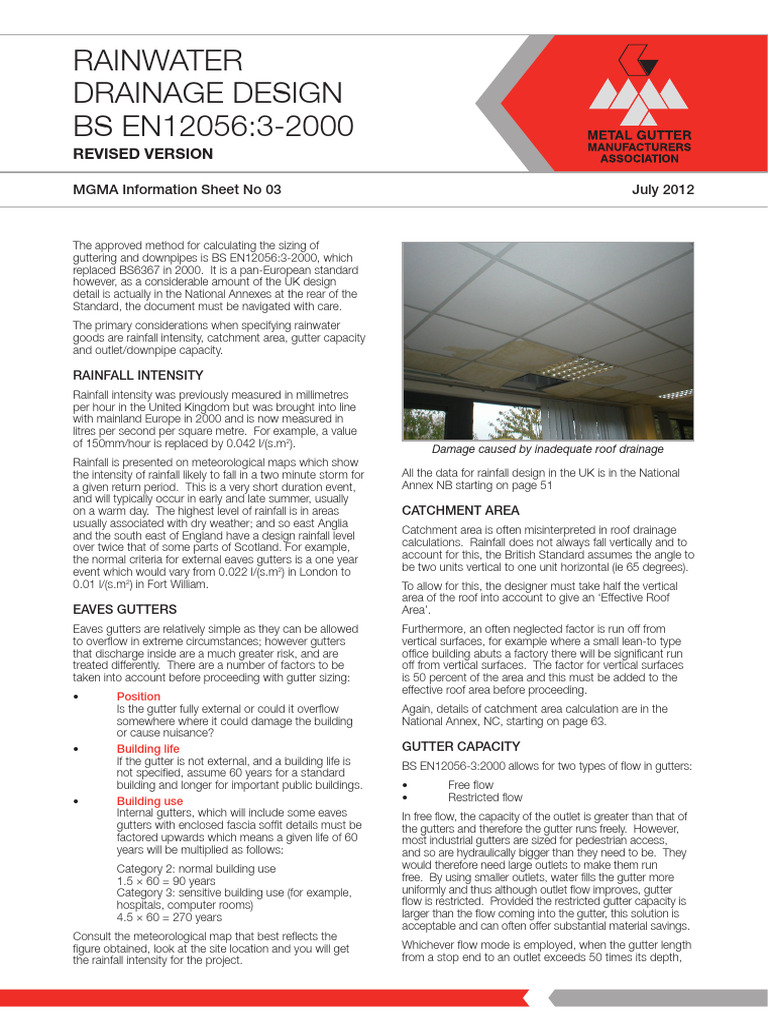 Rainwater Outlet Design Criteria | PDF | Rain | Water