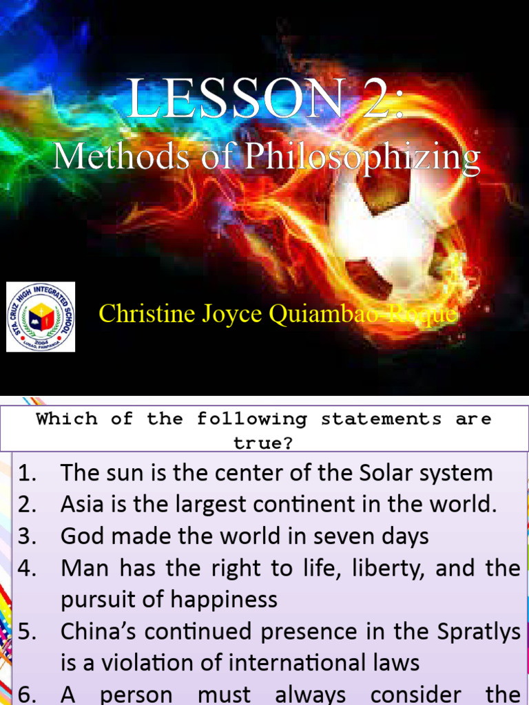 Lesson 2 Philosophy Pdf Truth Argument