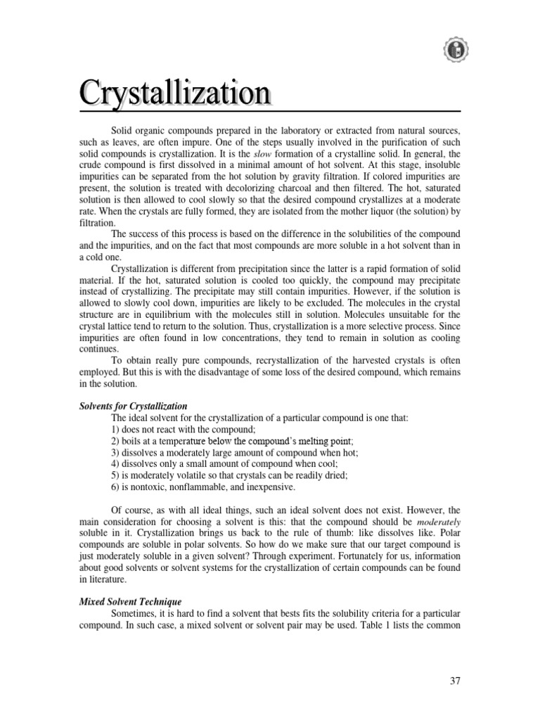Experiment 1 Recrystallization | PDF | Filtration | Solubility