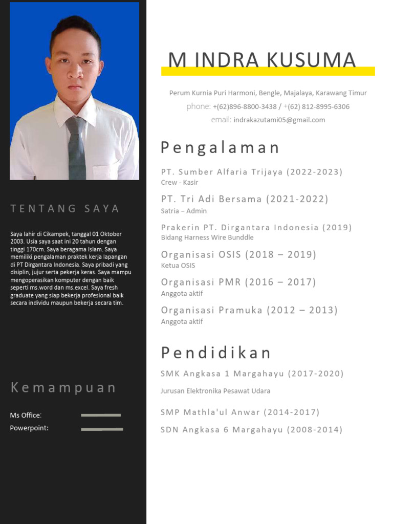 CV Indra Kusuma - Compressed | PDF