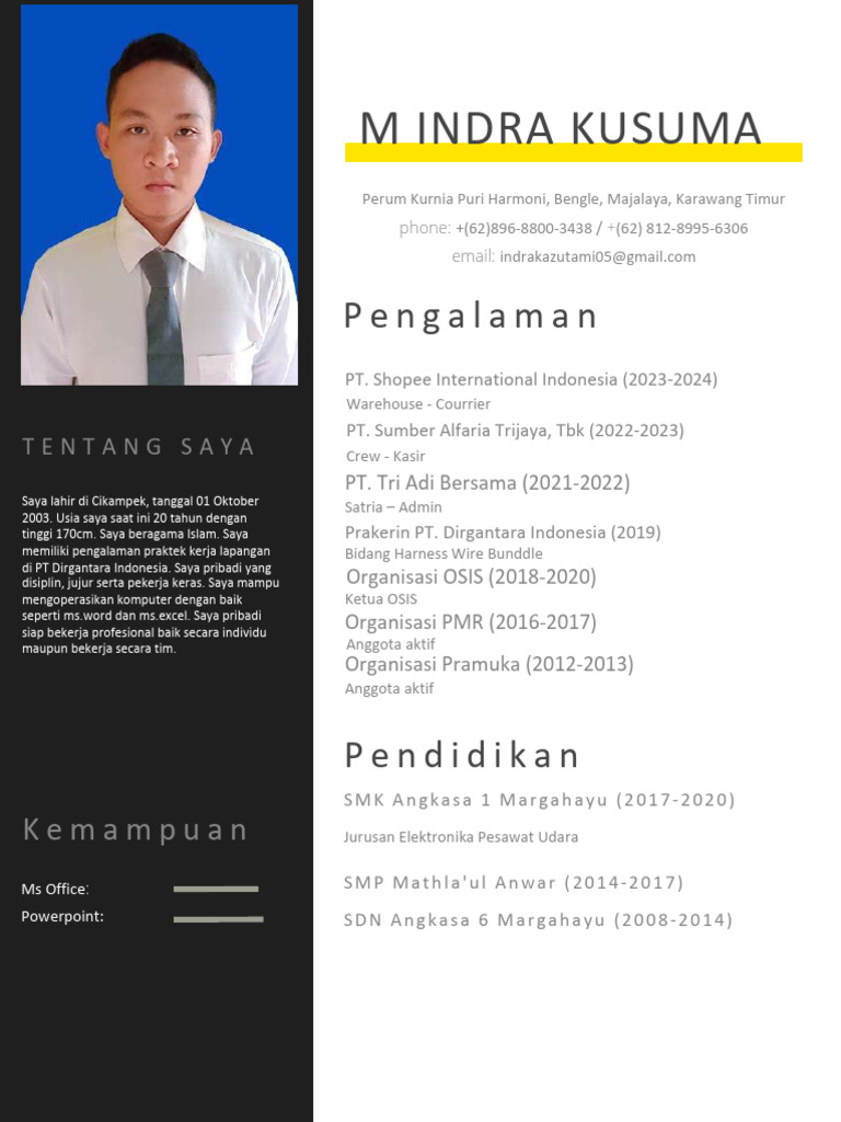 CV Indra Kusuma - Baru | PDF
