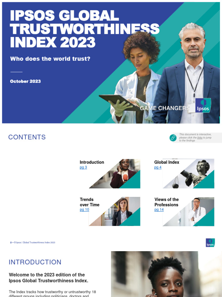 Ipsos Global Trustworthiness Index 2023 | PDF | Public Sphere