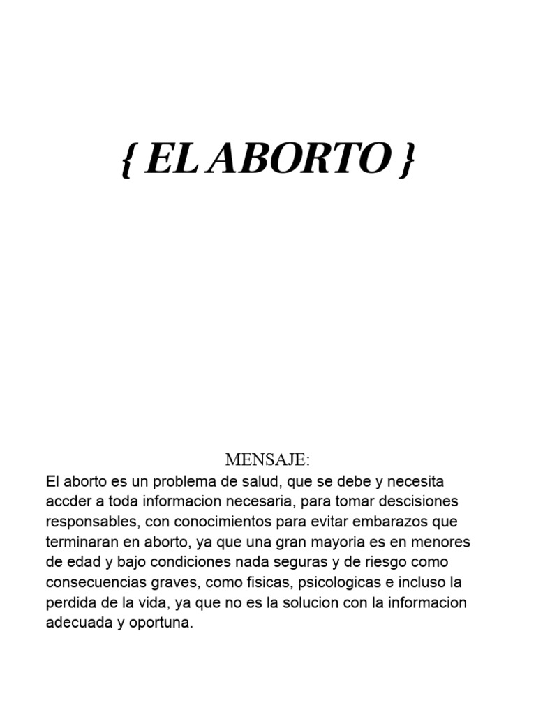 El Aborto | PDF | Aborto